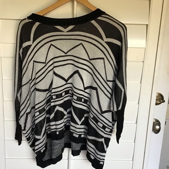 Elan | Sweaters | Elan Black And White Dolman Sleeve Boho Sweater ...